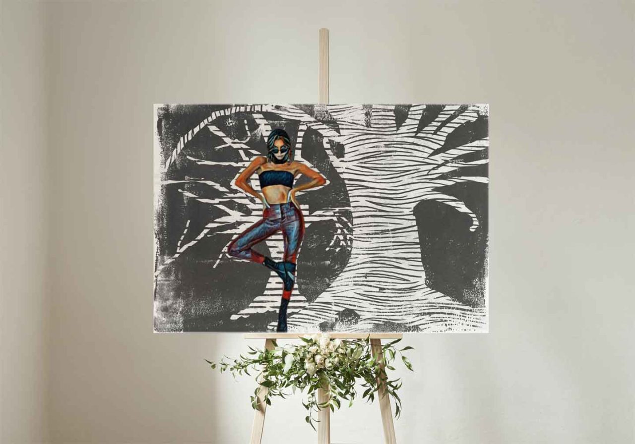 Tree Pose With Attitude Wall Art | Quirky yoga art by George Watts