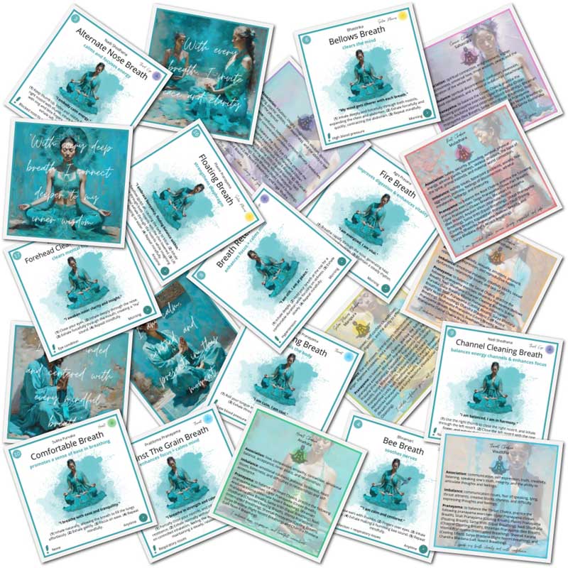 BLISSFUL BREATHING CARDS: 41 Pranayama Exercises