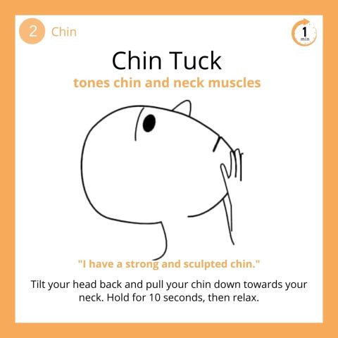 Chin Up: 3 Face Yoga Exercise Cards For Defining Your Chin